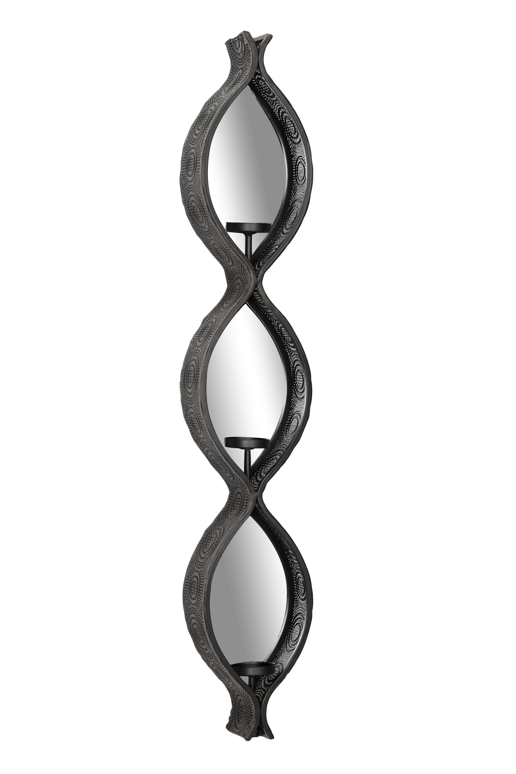 Dakota Fields Eclectic Ellipse-Shaped Mesh Tall Metal Wall Sconce ...