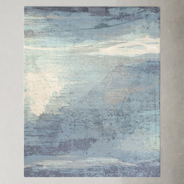 Zeta Performance Blue/Denim/Gray/Light Beige Rug & Reviews | AllModern