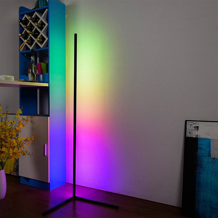 Orren Ellis Corner Floor Lamp RGB Color Changing Standing Lamps ...