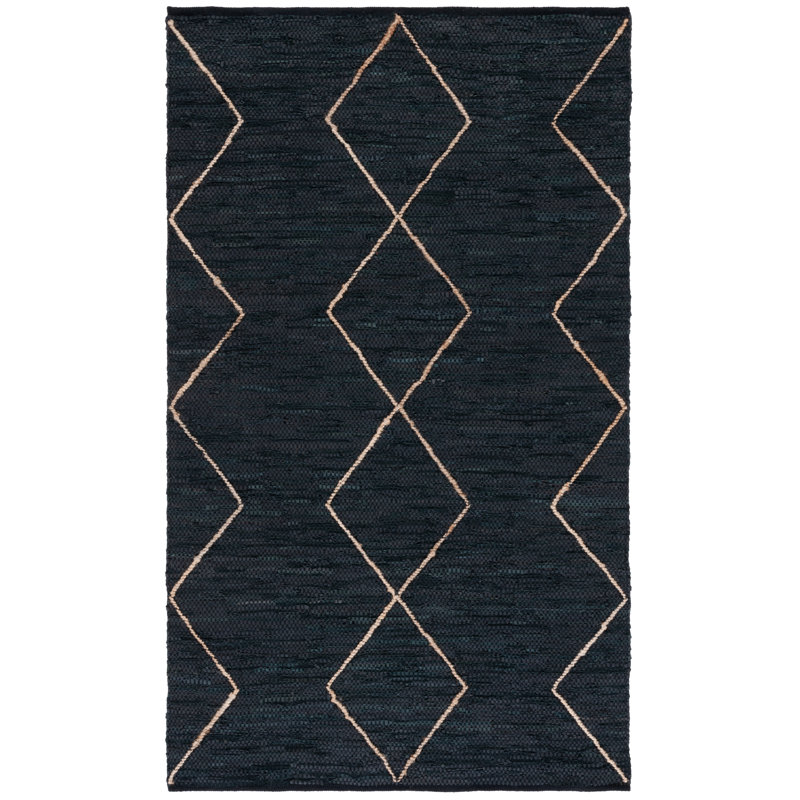 Union Rustic Anaisa Handmade Handwoven Black/Natural Rug | Wayfair