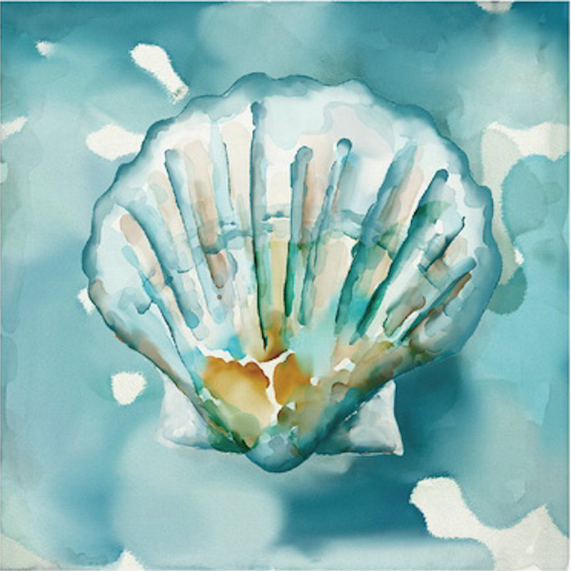 Rosecliff Heights 'Watercolor Shells I' Watercolor Painting Print on ...