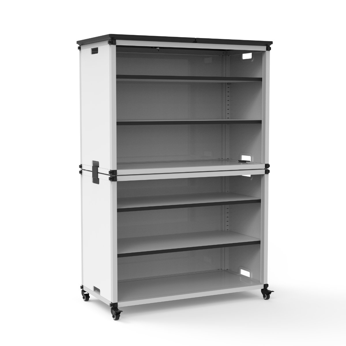 Luxor Modular Classroom Bookshelf - Narrow Stacked Modules With Casters ...