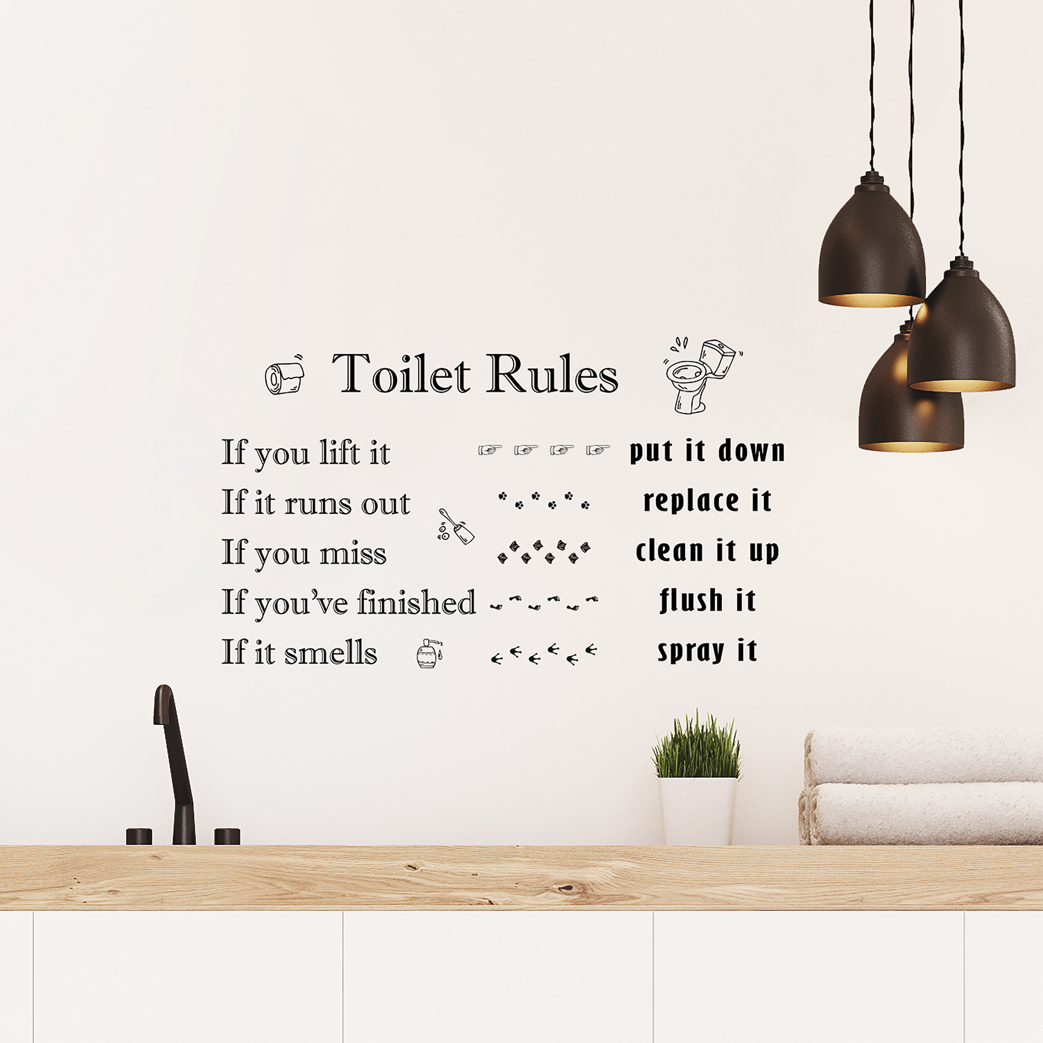 Winston Porter Toilet Rules Wall Decal & Reviews | Wayfair