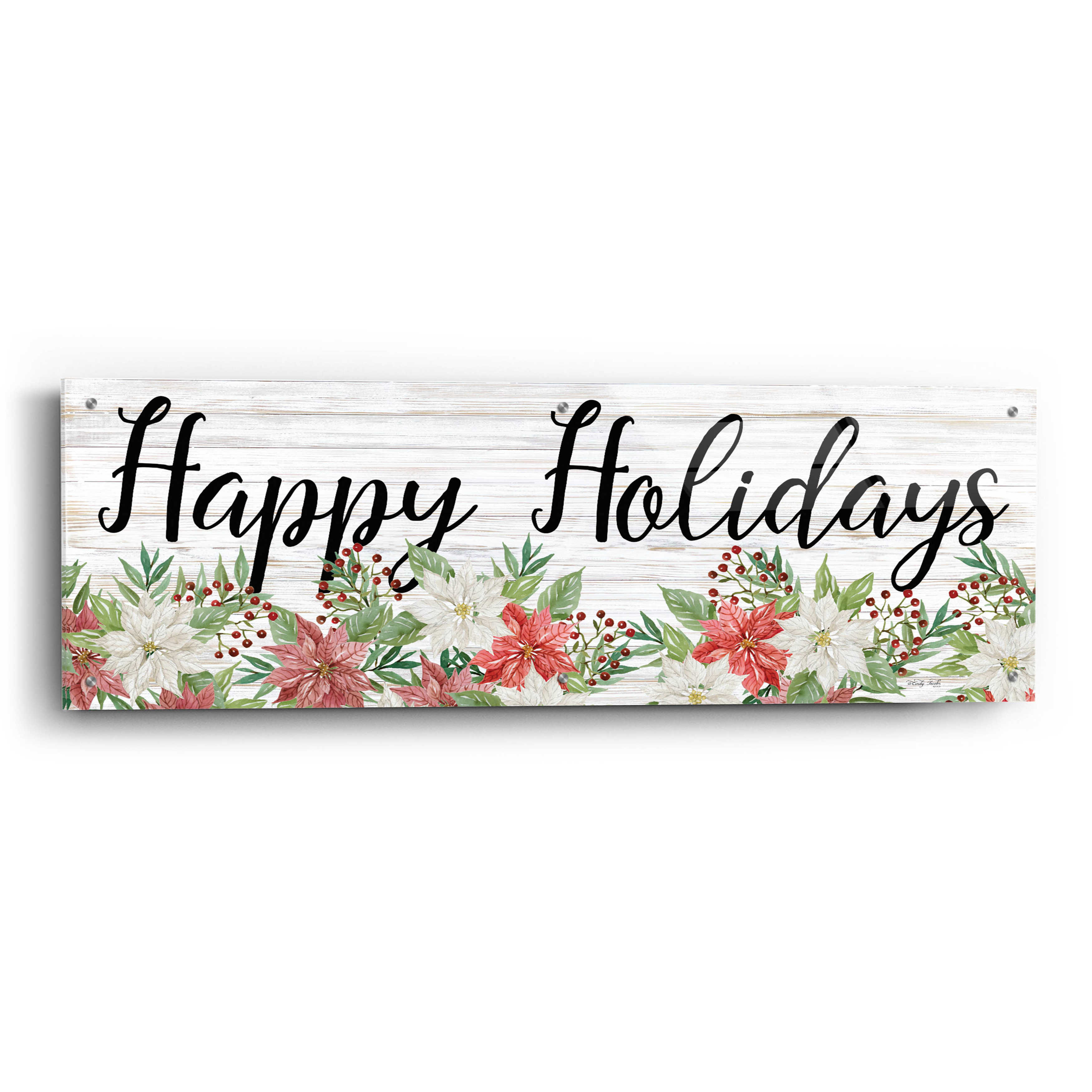 The Holiday Aisle® Happy Holidays Sign by Cindy Jacobs - Panoramic ...