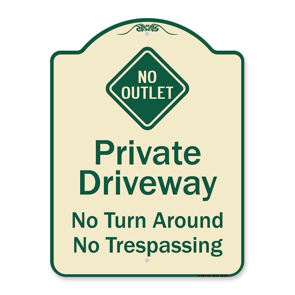 Signmission Designer Series Sign - No Turn Around Or Trespassing With ...