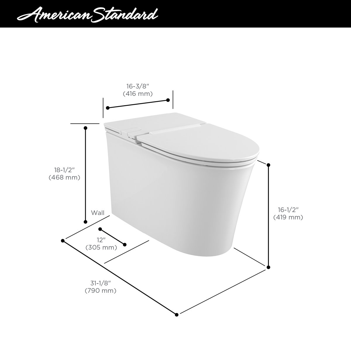 American Standard Studio S Low Profile Toilet with Toilet Seat ...
