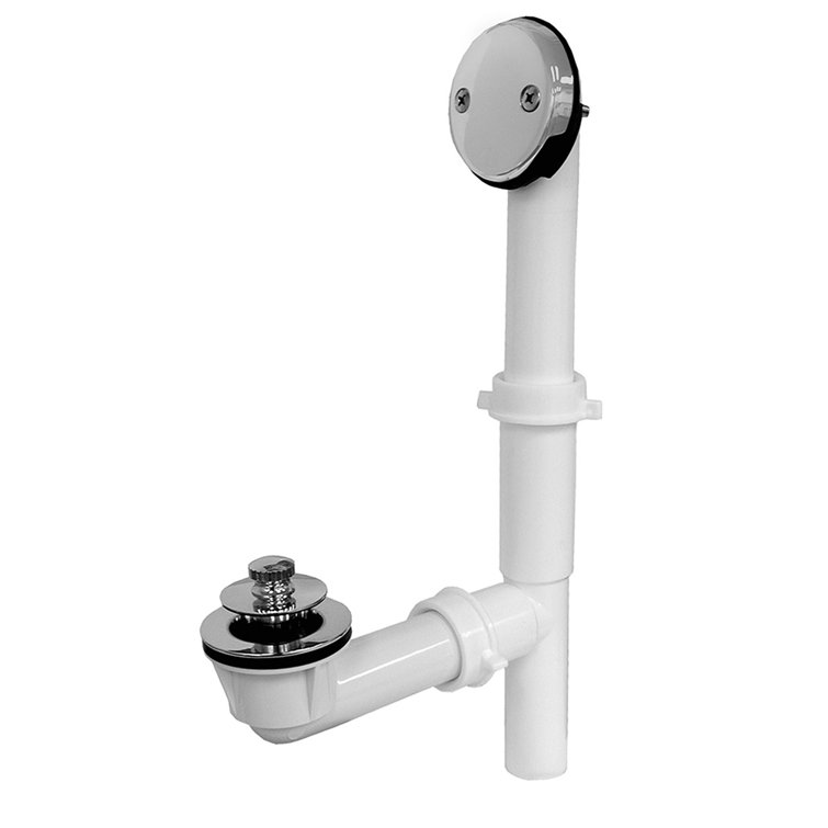 Jones Stephens PVC Lift and Turn Tubular Bath Waste Kit 2 Holes Pop-Up ...