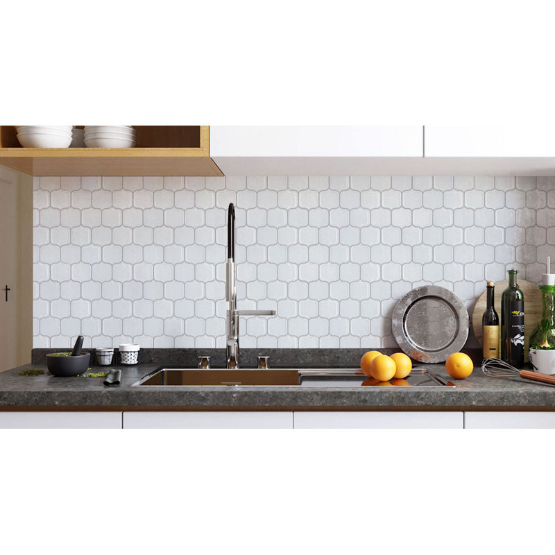 Supreme Tile Mirabella 3" x 4" Glass/Natural Stone/Ceramic Grid Mosaic ...