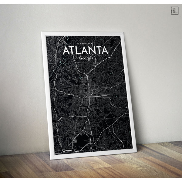 OurPoster.com Atlanta City Map - Panoramic Graphic Art | Wayfair