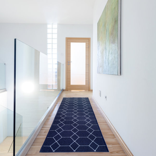 Corrigan Studio® Runner Dreiling Geometric Tufted Blue Area Rug ...
