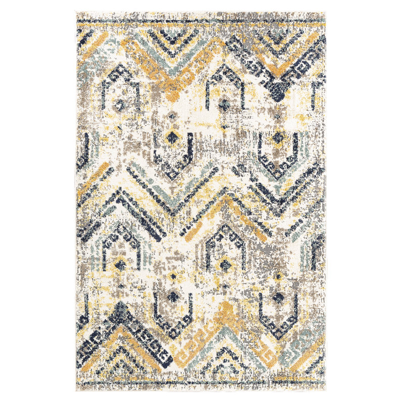 Bloomsbury Market Aro Geometric Gray Area Rug | Wayfair