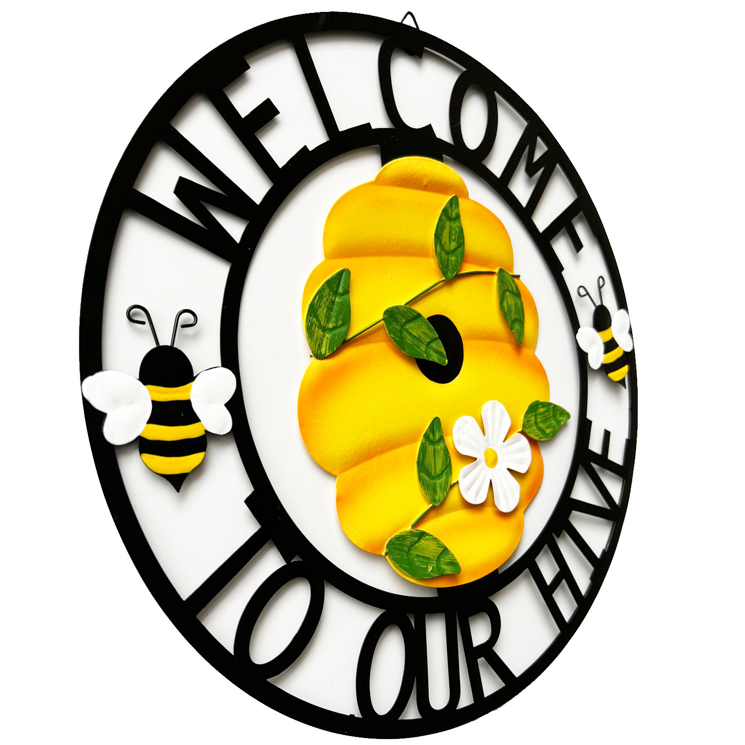 Rosalind Wheeler Hive Honey Bee Hanging Signs Wall Décor | Wayfair