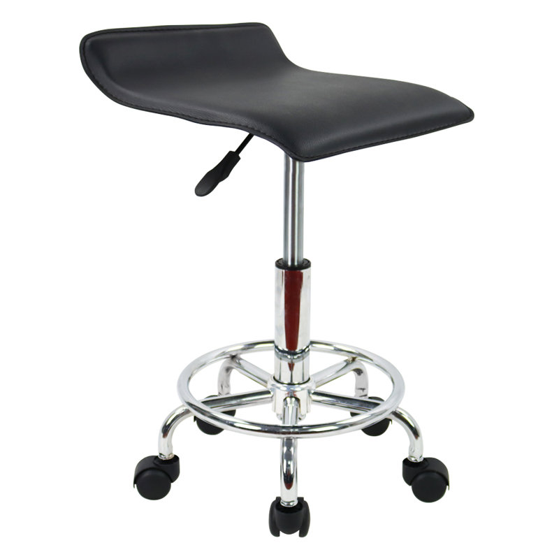 Inbox Zero Square Height Adjustable Rolling Height Adjustable Lab Stool ...