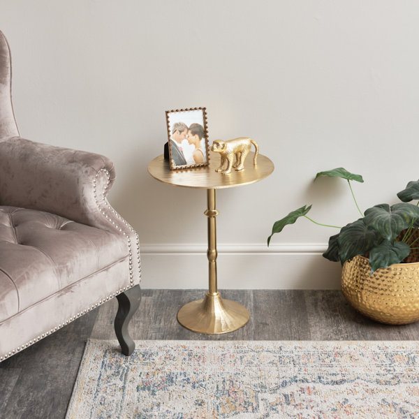 Canora Grey Round Gold Metal Side Table | Wayfair.co.uk