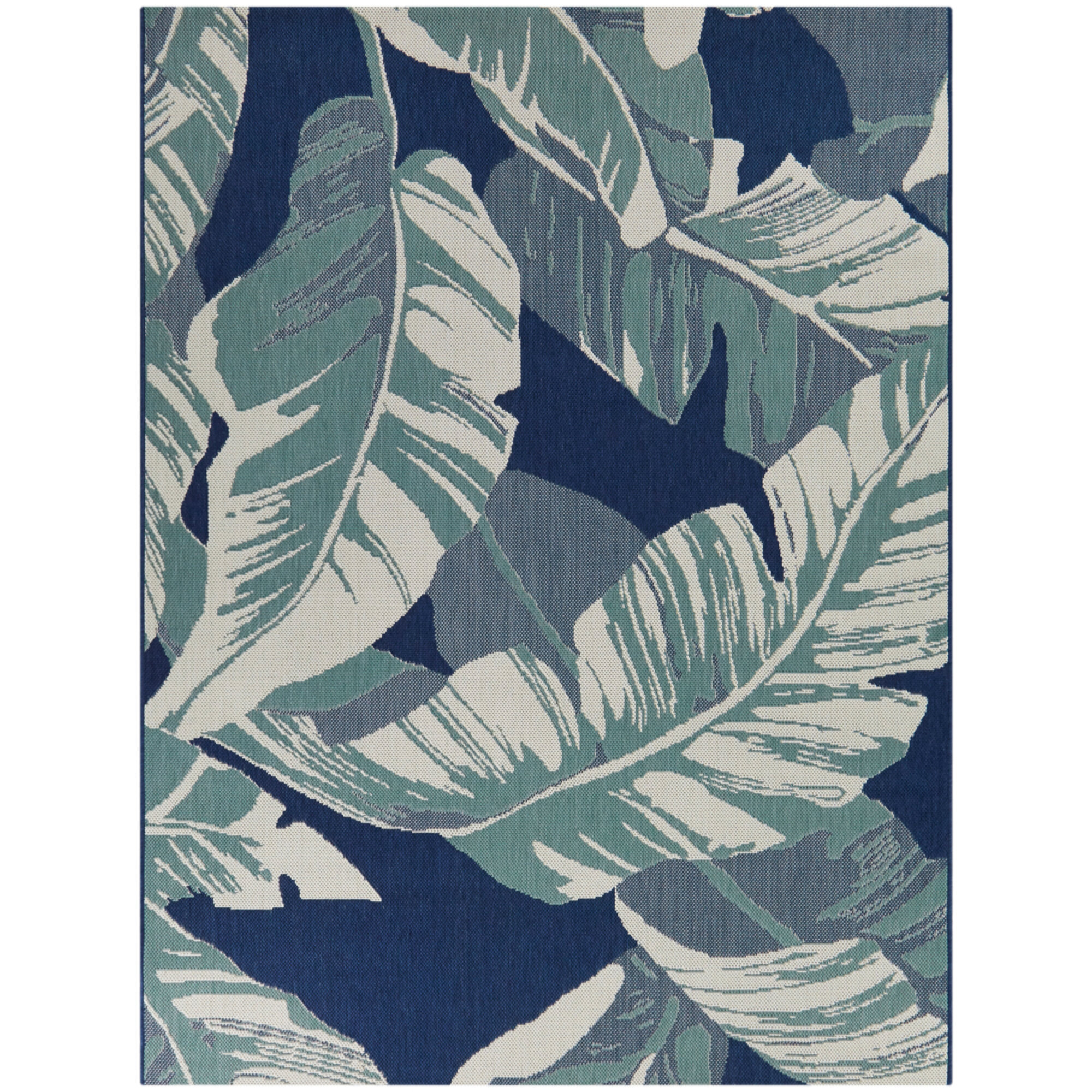 Balta Bissen Teal Coastal Botanical Indoor/Outdoor Area Rug | Wayfair