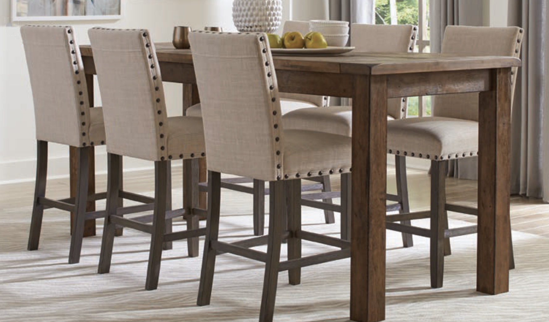 Loon Peak® Camptonville 6 - Person Counter Height Solid Wood Dining Set ...