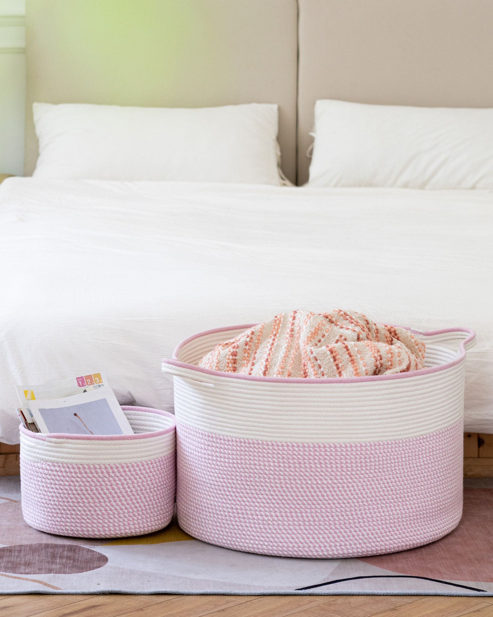 Rosecliff Heights 2 Piece Fabric Basket Set | Wayfair