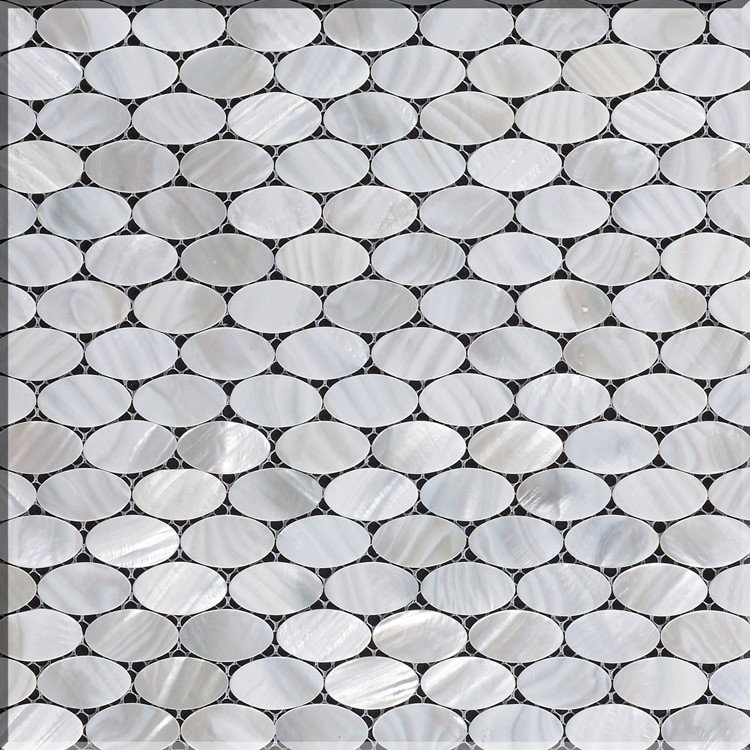 Matrix-Z SeaTile 0.5" x 1" Seashell Penny Round Mosaic Wall & Floor ...