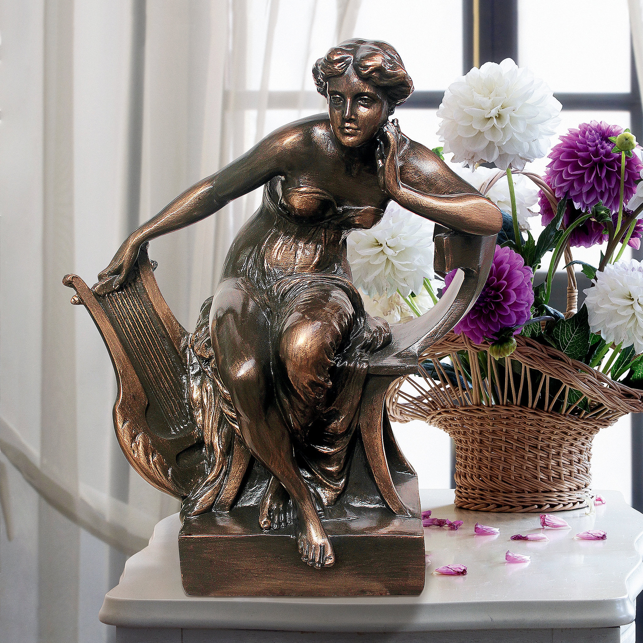 Design Toscano Sappho with Harp Figurine | Wayfair