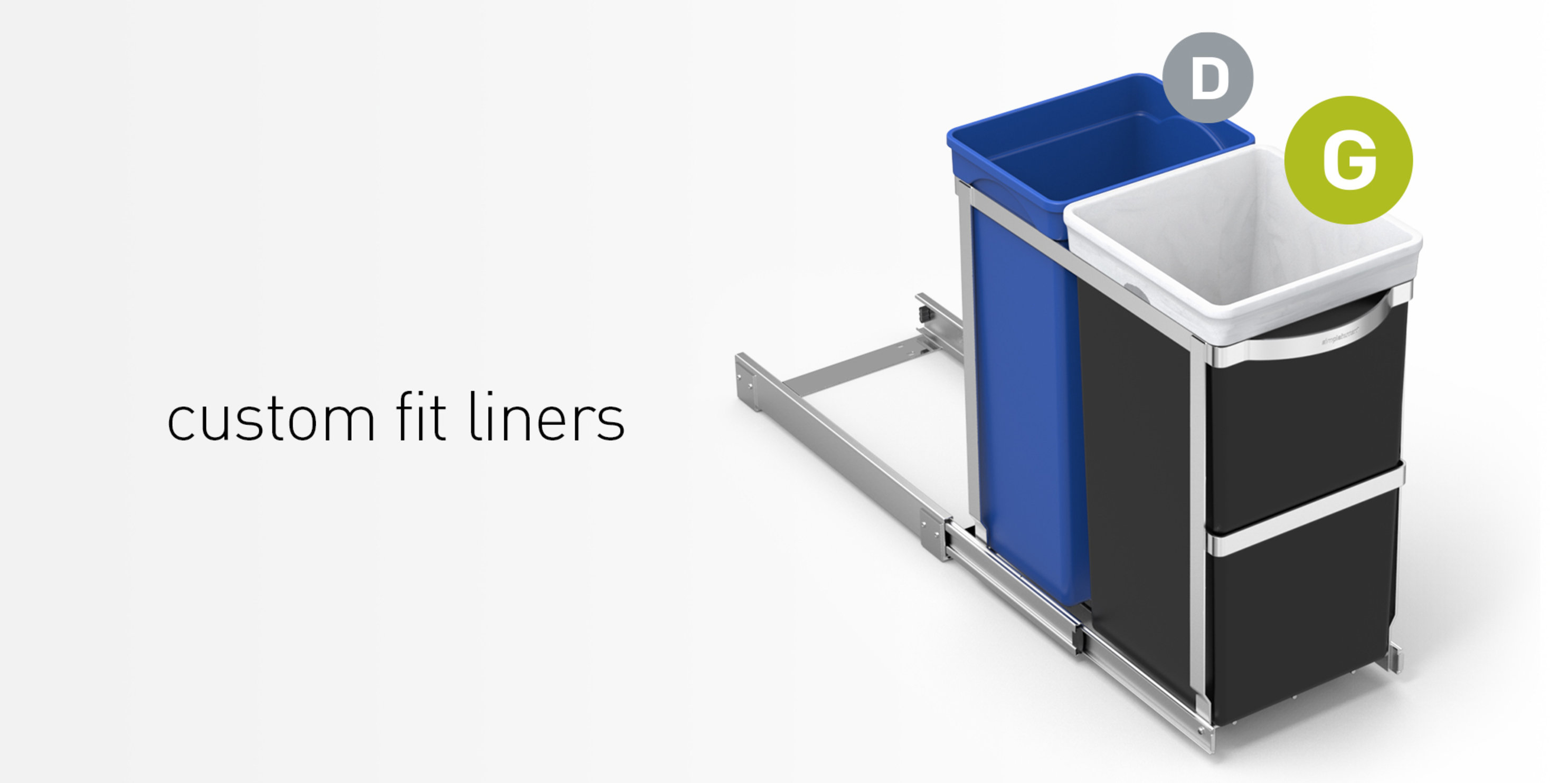 simplehuman 35 Liter / 9.3 Gallon Dual Compartment Under Counter ...