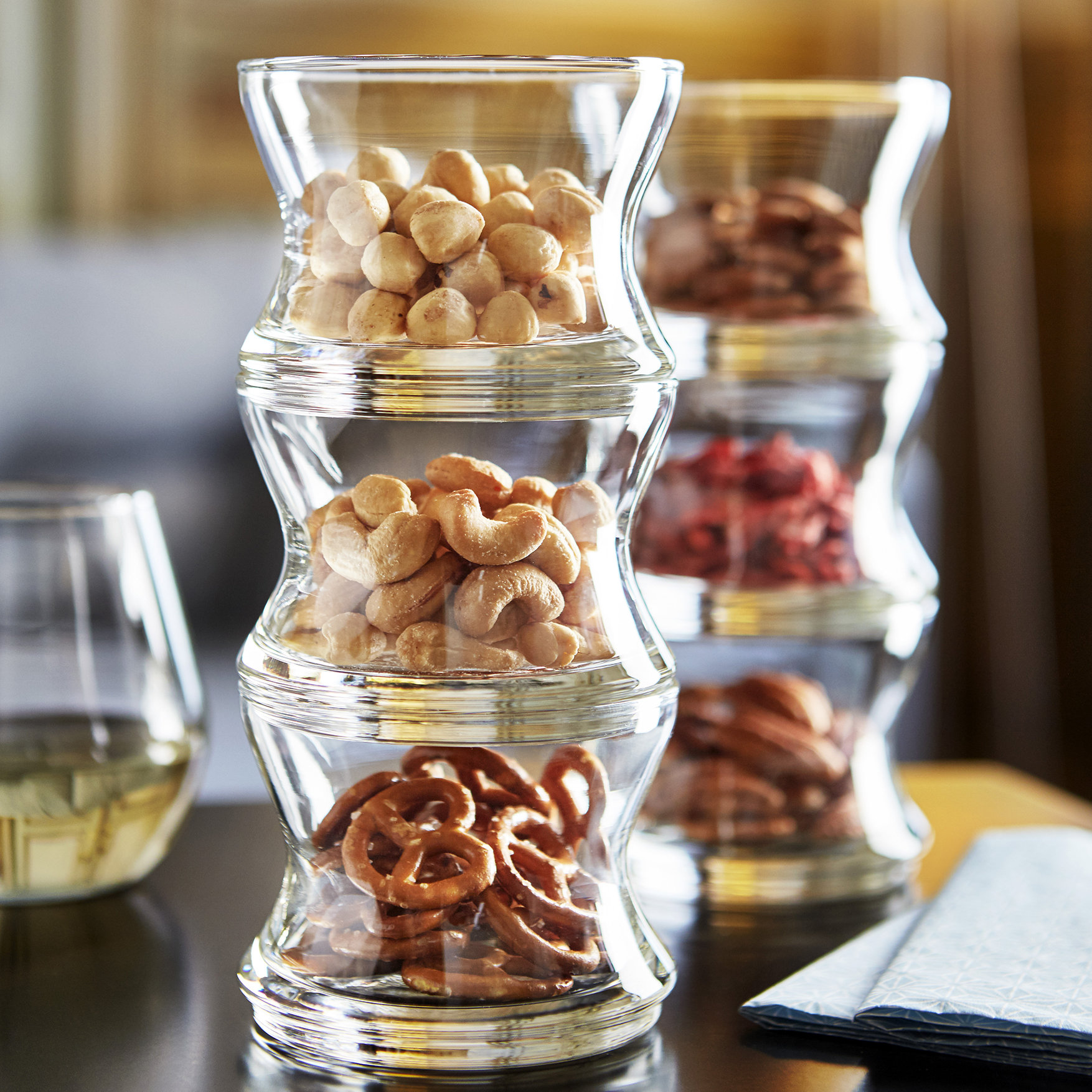 Wrought Studio™ Halstad Round Glass Condiment Server | Wayfair