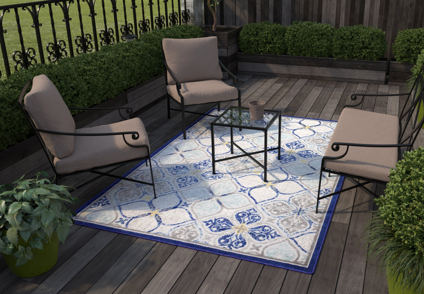 Charlton Home® Aker Power Loom Gray Indoor/Outdoor Rug | Wayfair
