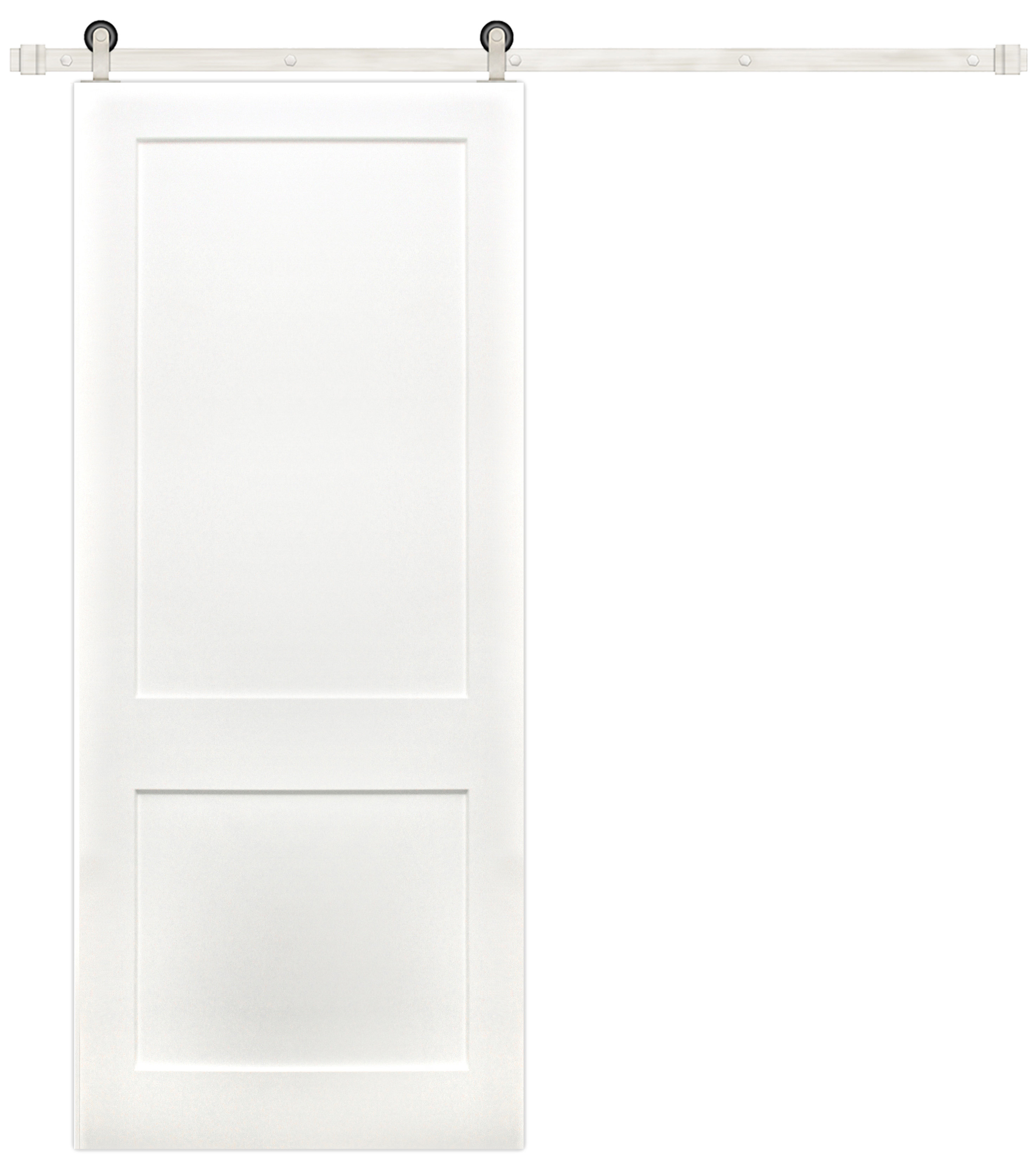 CreativeEntryways Paneled Wood Primed Shaker Barn Door with ...