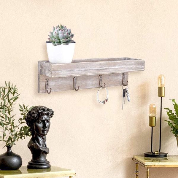 Sunnyglade Entrance Shelf Wall Mount, Vintage Rustic Farmhouse Solid ...