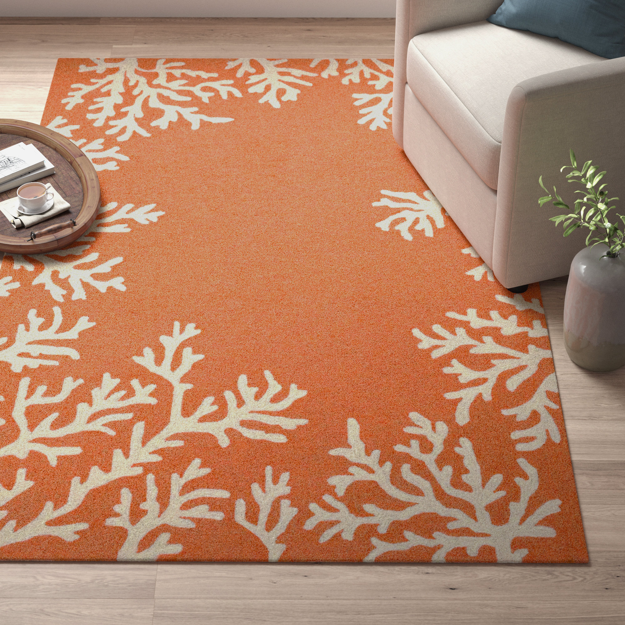 Beachcrest Home Vogt Handmade Orange Indoor/Outdoor Rug & Reviews | Wayfair