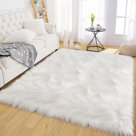 Everly Quinn Round Malakie Handmade Shag Faux Sheepskin Area Rug in ...