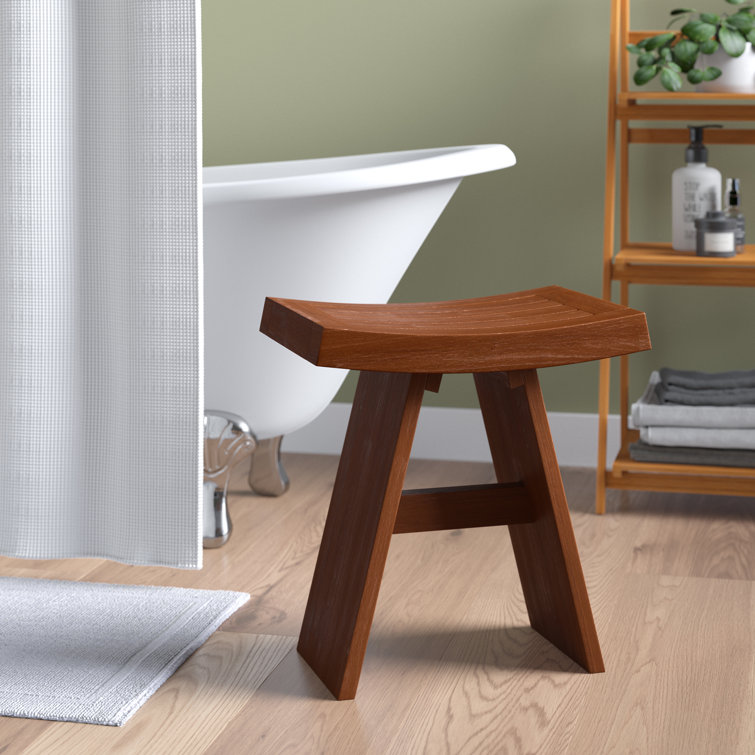 Millwood Pines Banc de douche en teck de 17,5 po Ostrello & Reviews ...