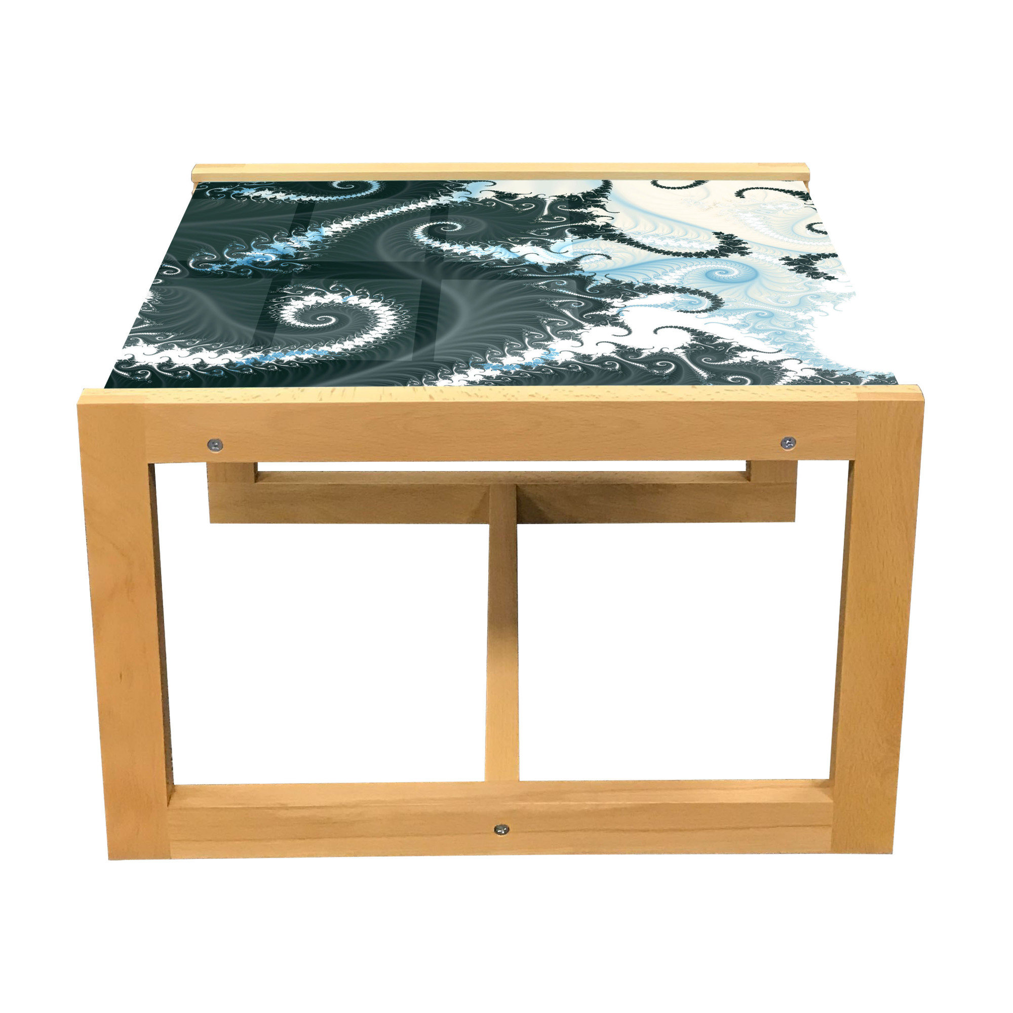 East Urban Home Astral Coffee Table, Abstract Fractal Inspired Motif ...