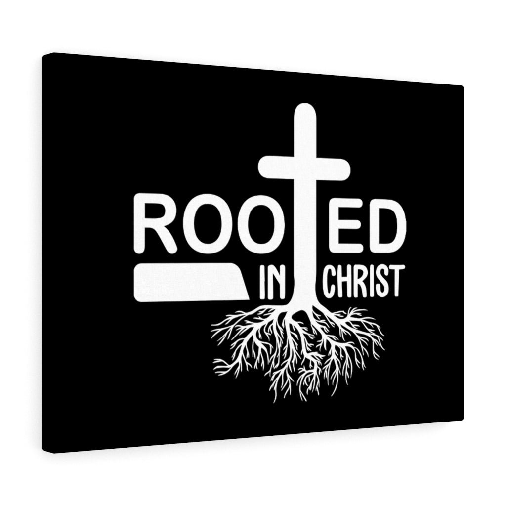 Blue Elephant Rooted In Christ Tree Roots - Wrapped Canvas Typography ...