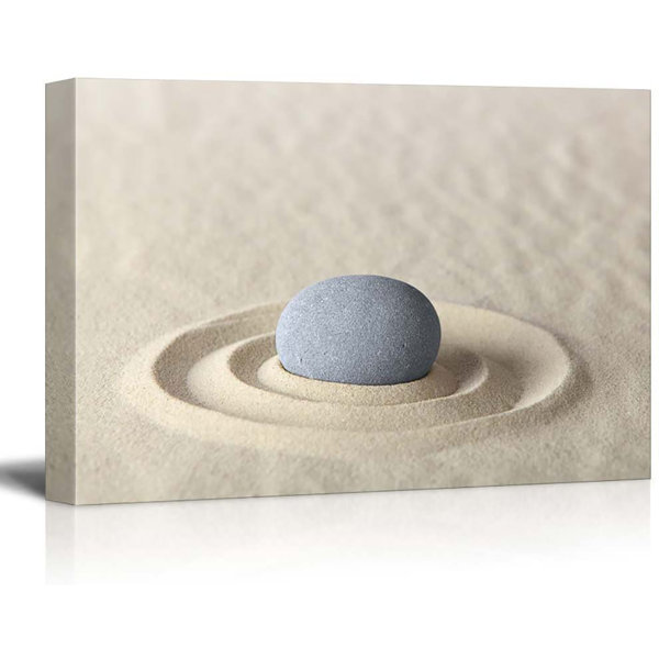 IDEA4WALL Zen Stones A Solitary Stone With Formed Ripples - Wrapped ...