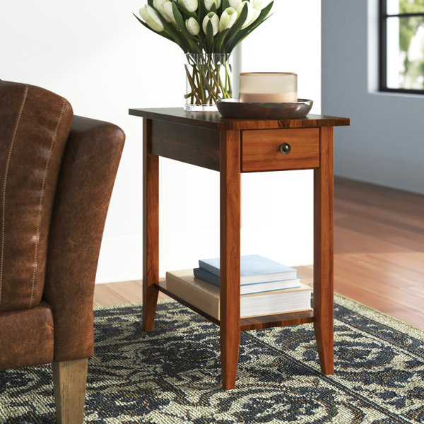 Solid-wood-narrow-end-table | Wayfair