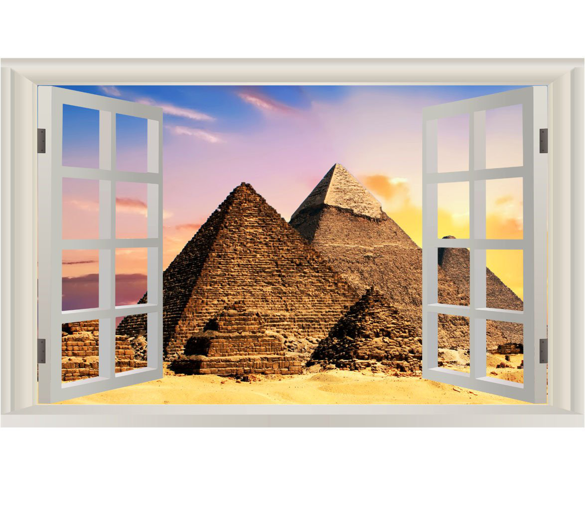 Ebern Designs Peel And Stick Egyptian Pyramids Wall Decal | Wayfair