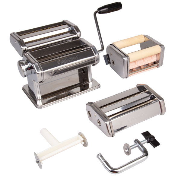 CucinaPro Pasta Fresh Series Manual Pasta Maker with 3 Attachments ...
