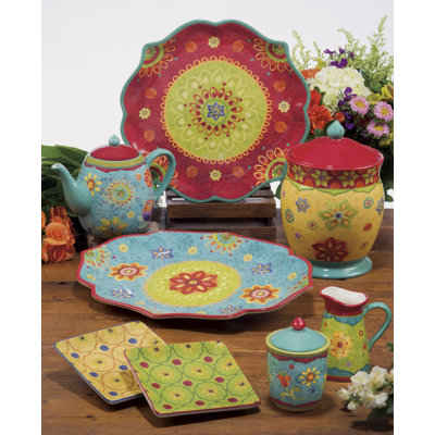 Certified International Tunisian Sunset 4 Piece 8.75" Salad Plate Set ...