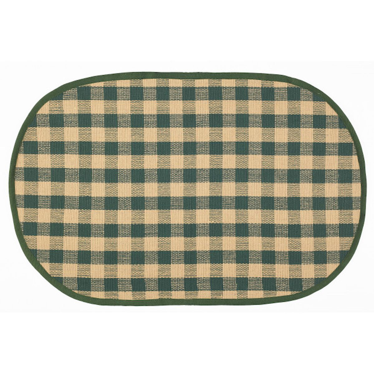 Gracie Oaks Oval Kyland Checkered Area Rug in Beige/Green | Wayfair