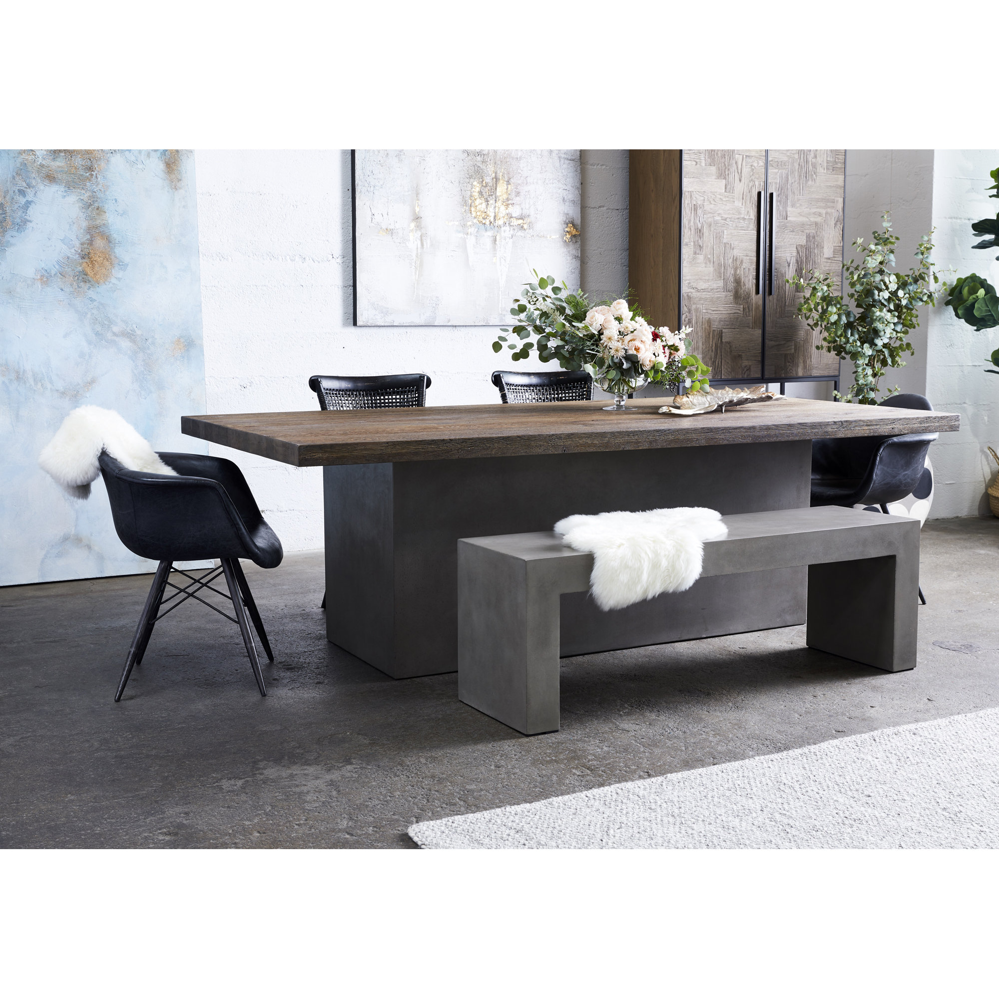 Moe's Home Collection Pommel Leather Dining Bench | Perigold