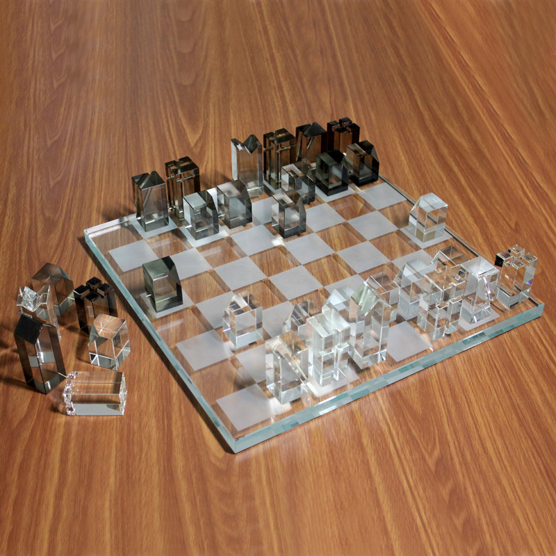 EP Designlab LLC Crystal Chess Set - Indoor And Outdoor - 14.6” X 14.6 ...