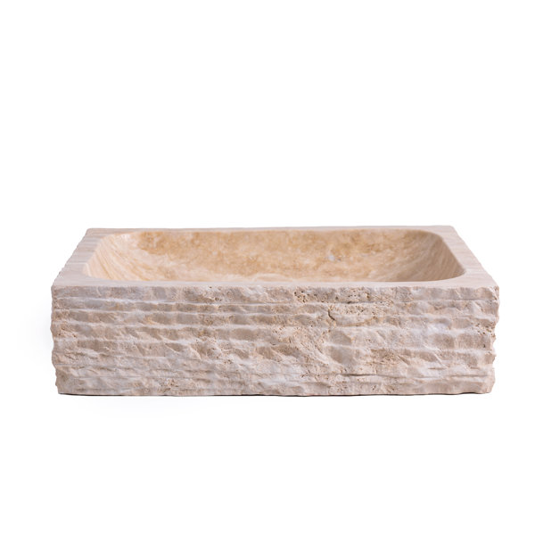 Laguna Marble Rustic Stone Rectangular Vessel Bathroom Sink & Reviews ...