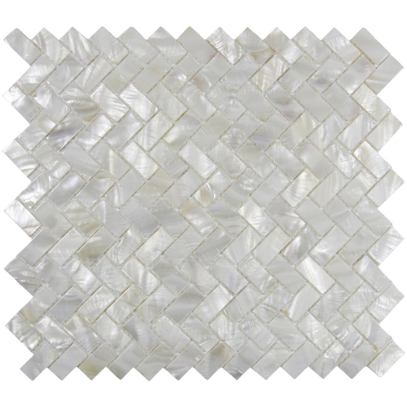 CNKTile Arctic 1" x 2" Seashell Mosaic Tile in White | Wayfair