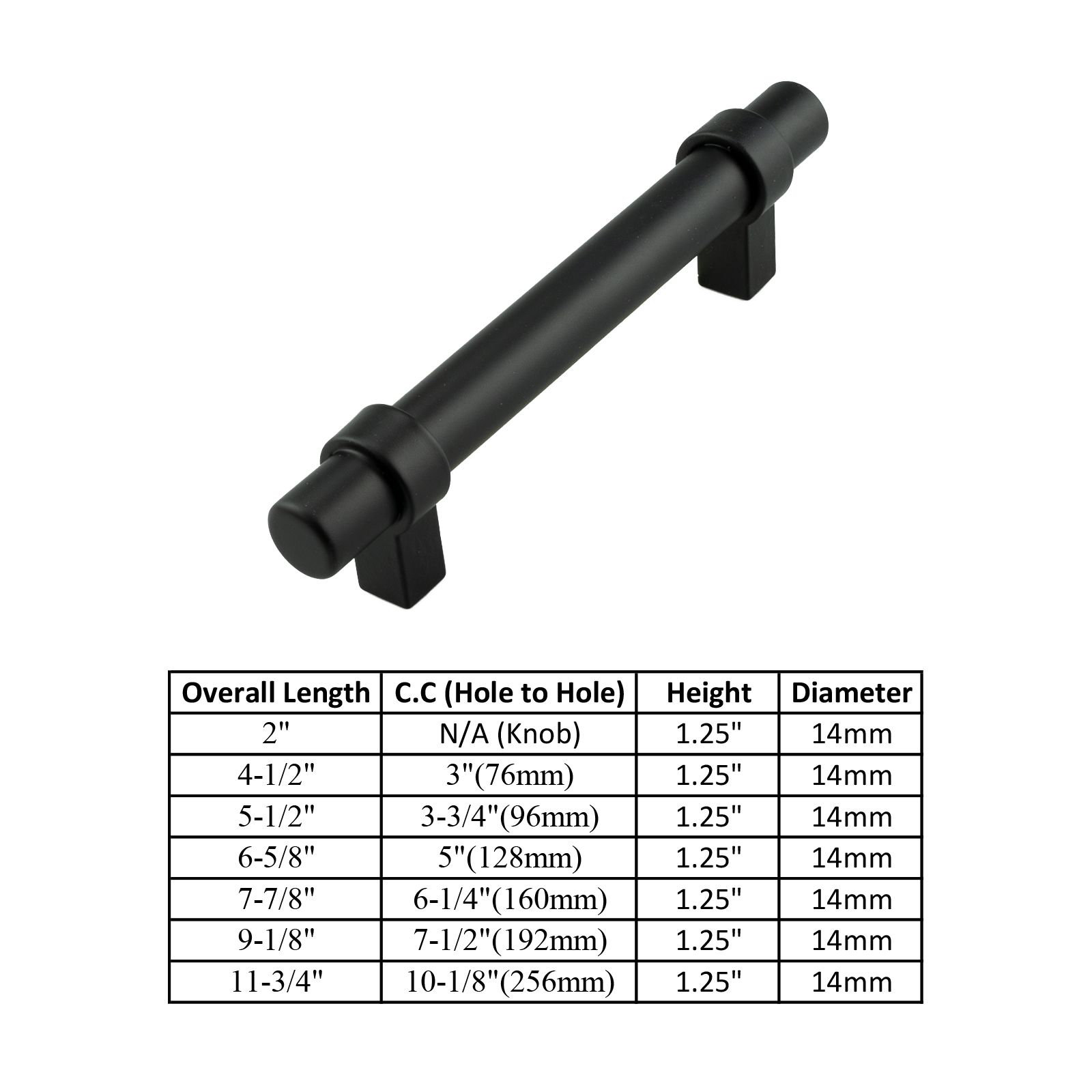 Modket Milan Series Cabinet 10-1/8" Center to Center Bar Pull Handle ...