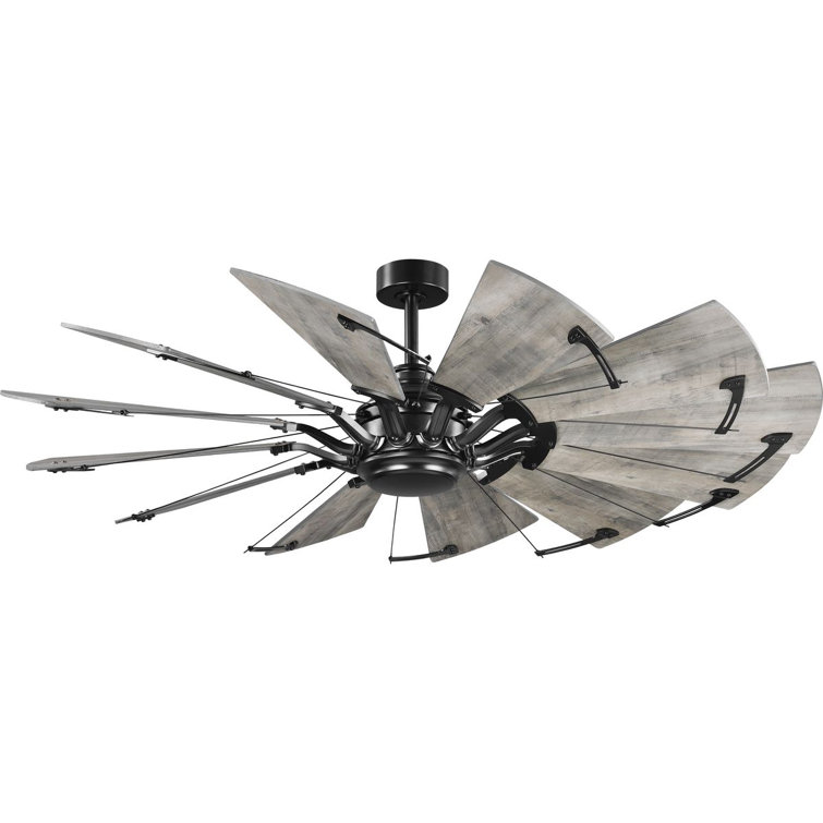 17 Stories 60'' 12 - Blade Windmill Ceiling Fan with Remote Control ...