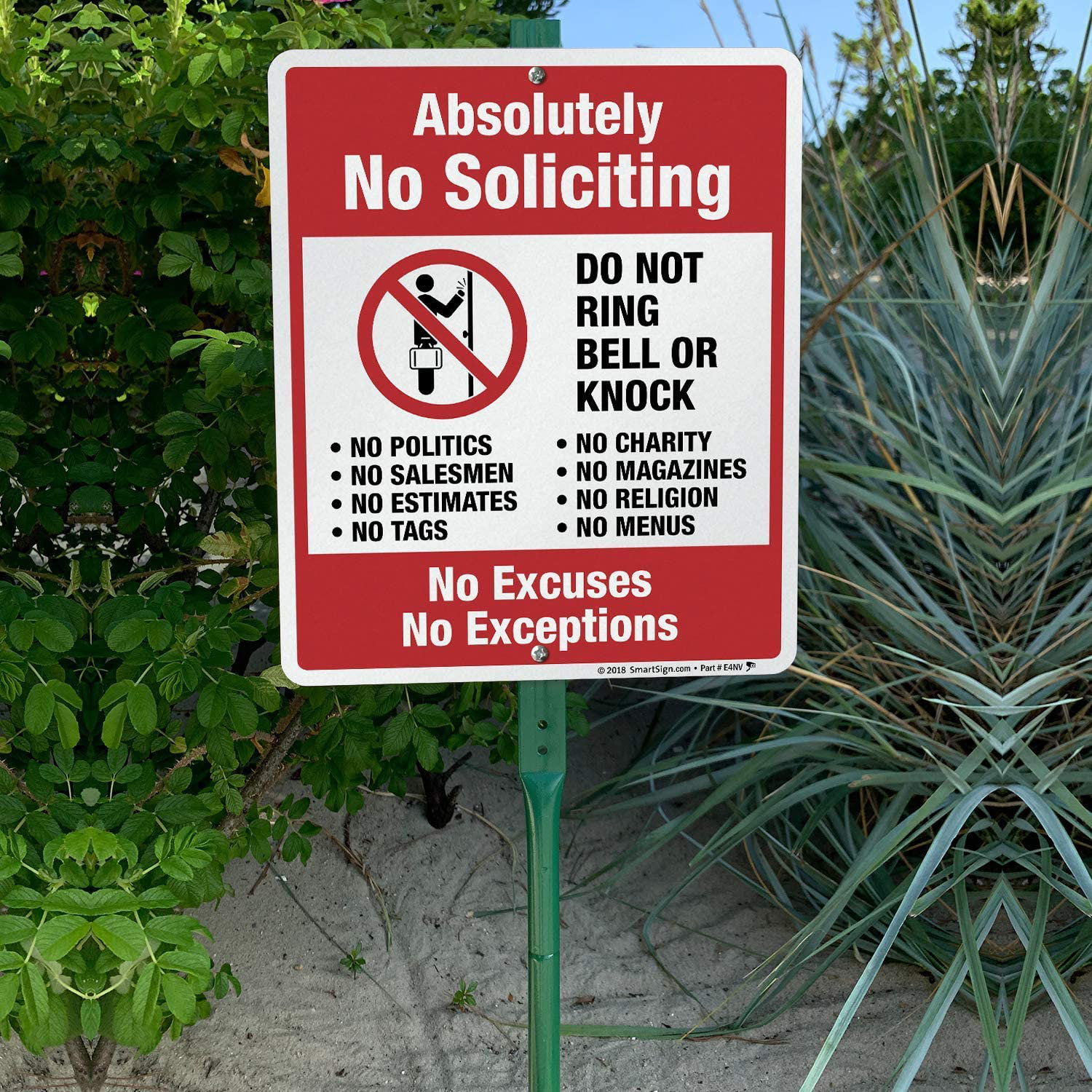 SmartSign Absolutely No Soliciting - No Excuses No Exceptions Do Not ...