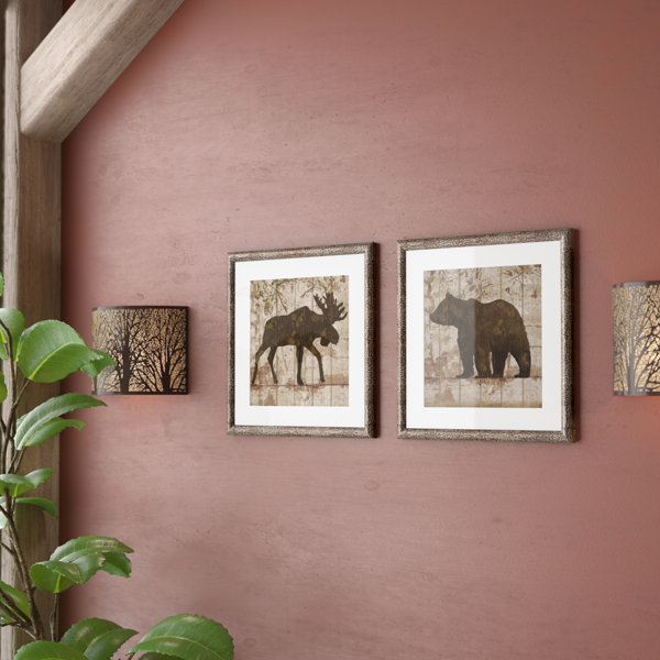 Loon Peak® Moose & Bear Crossing - 2 Piece Picture Frame Set on ...