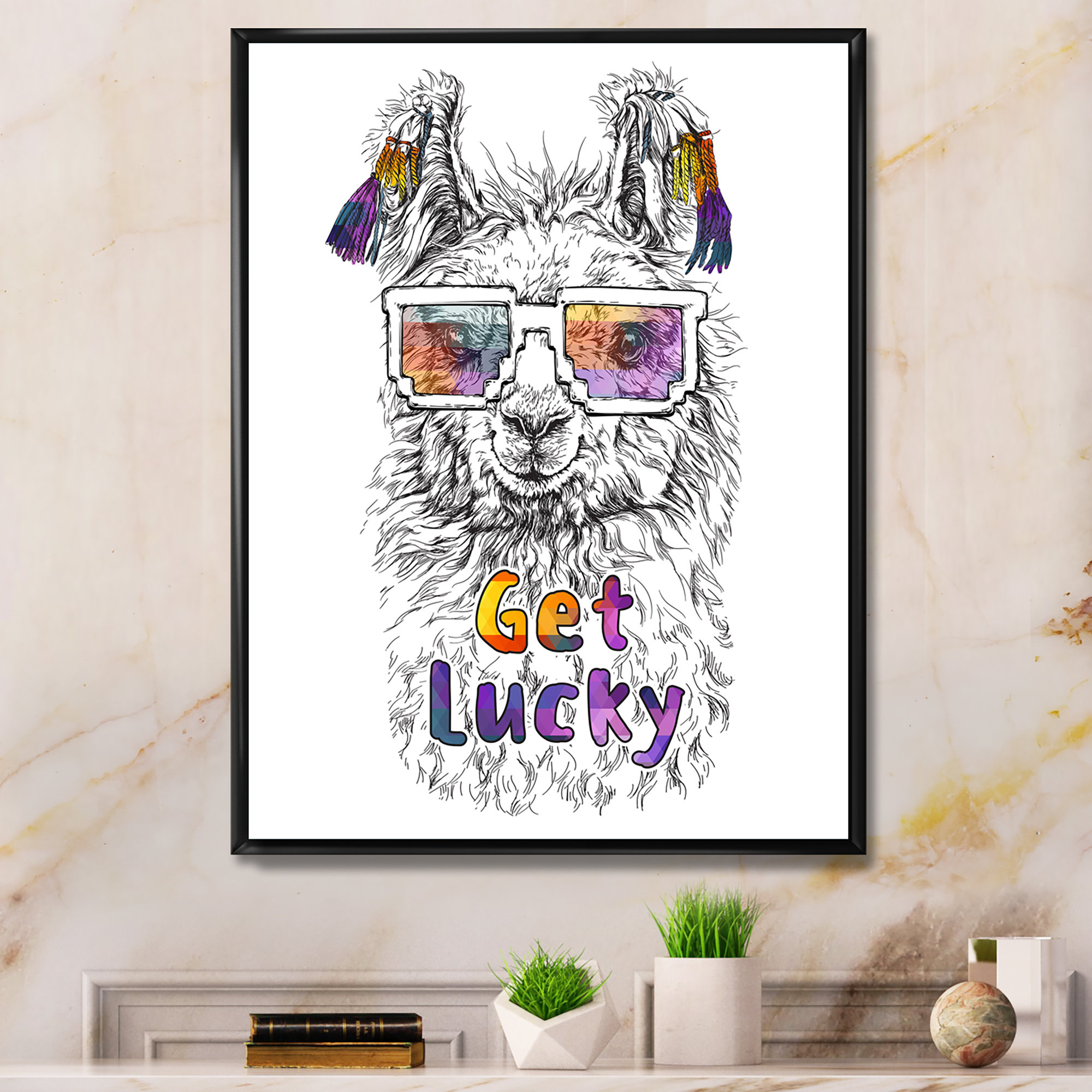 Trinx Cute Lama Alpaca Get Lucky Cute Lama Alpaca Get Lucky - Graphic ...