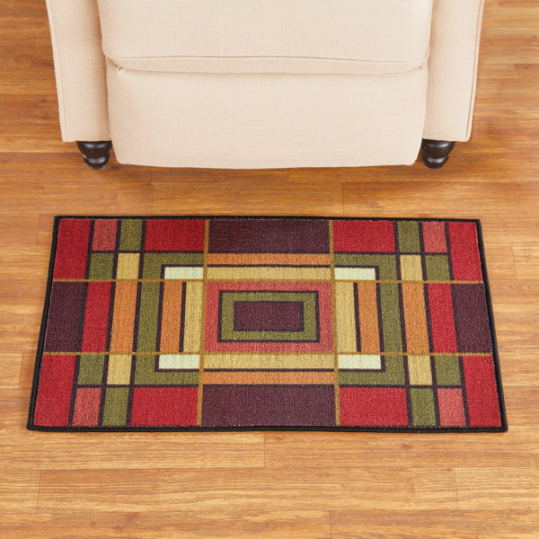George Oliver Diako Performance Red/Yellow/Green Rug | Wayfair