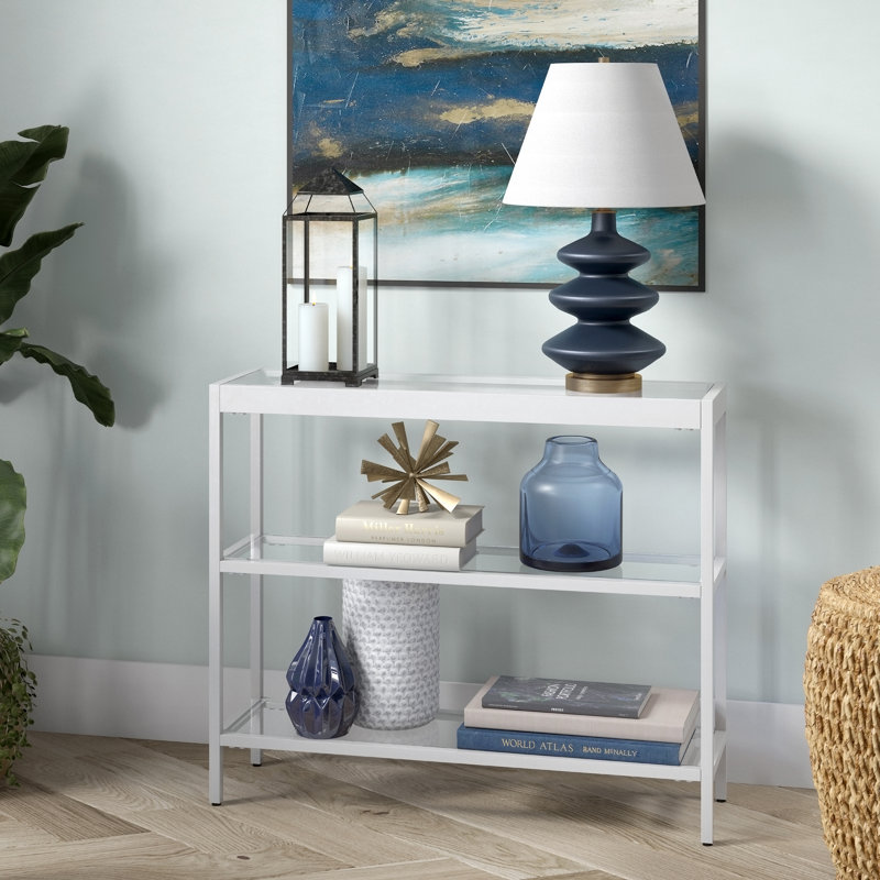 Edel Console Table Size: 30" H x 36" W x 10" D, Table Base Color: White